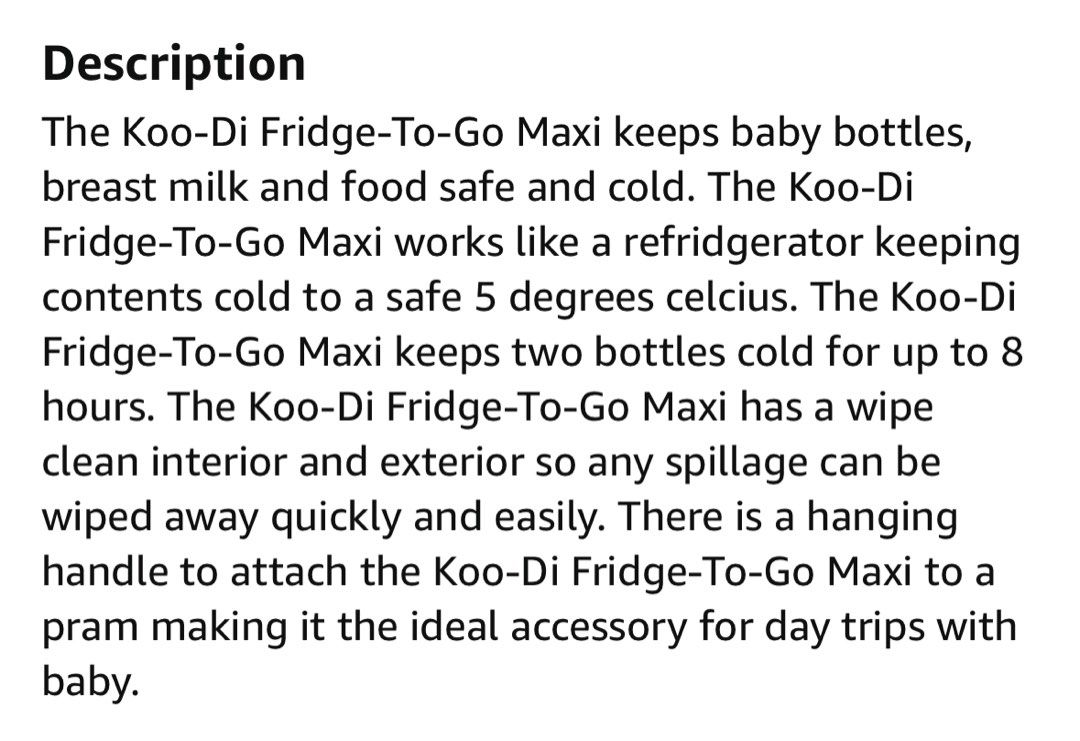 Koo-di Fridge To Go Cooler Bag Breastmilk, Babies & Kids, Nursing ...