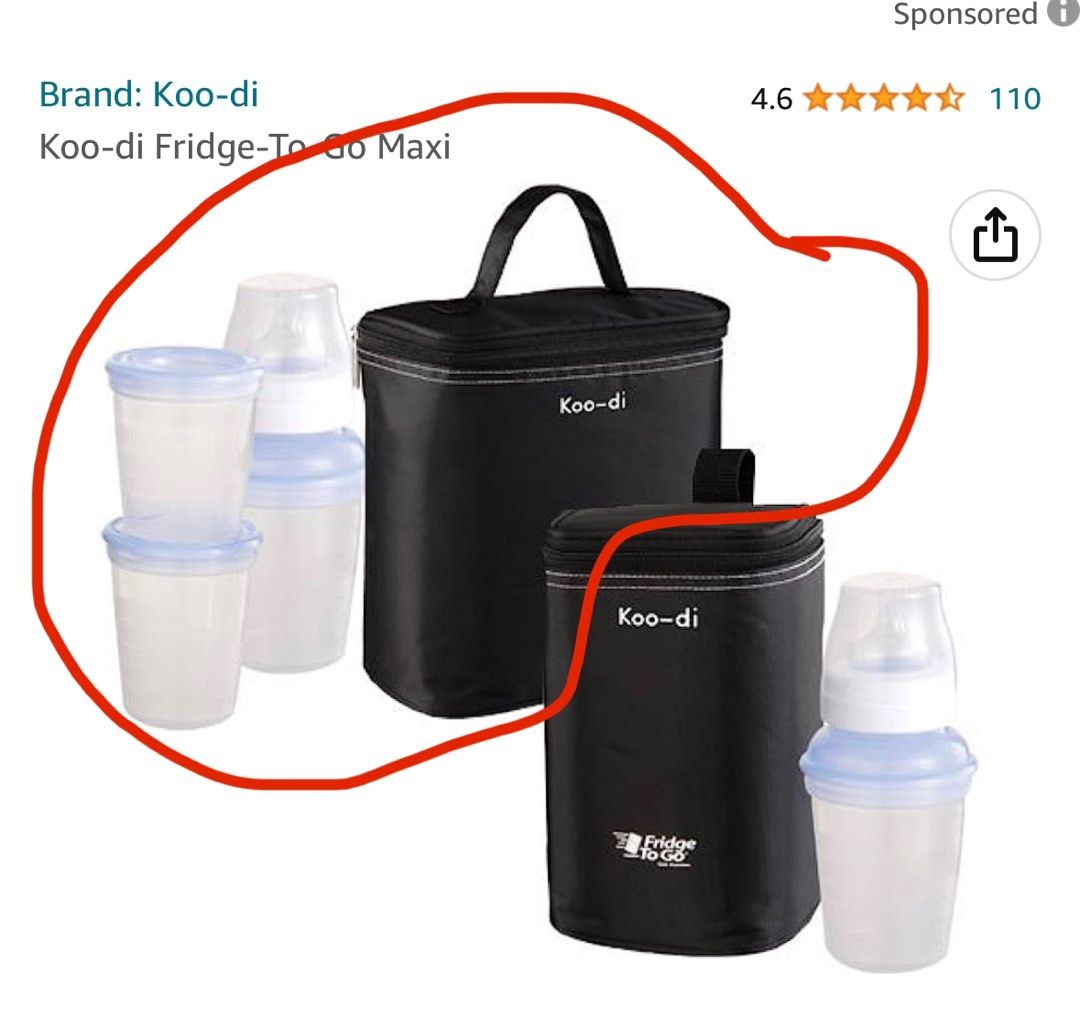 Koo-di Fridge To Go Cooler Bag Breastmilk, Babies & Kids, Nursing ...