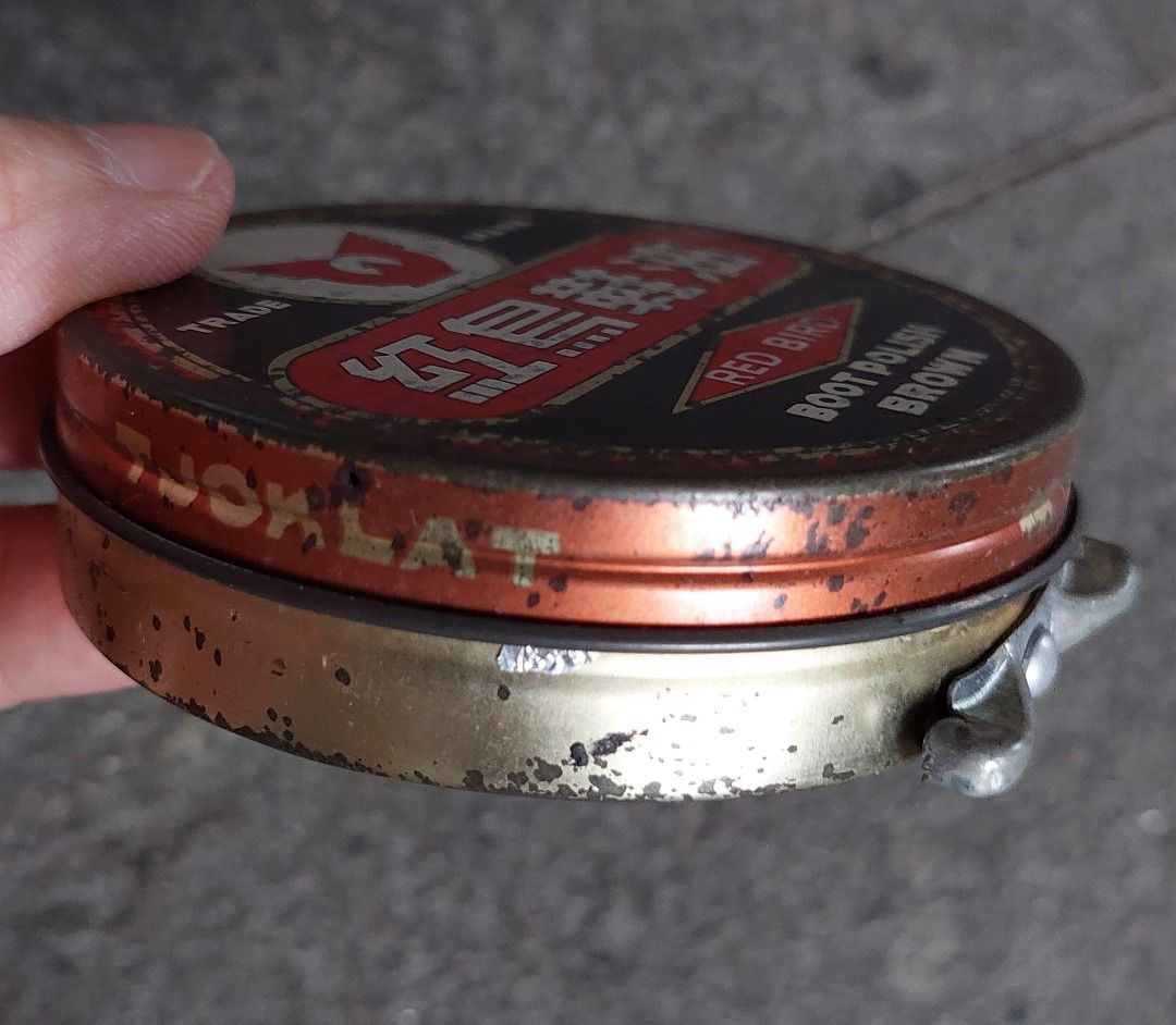 kotak kaleng kosong red bird polish TJOKLAT, Antik, Pajangan di Carousell