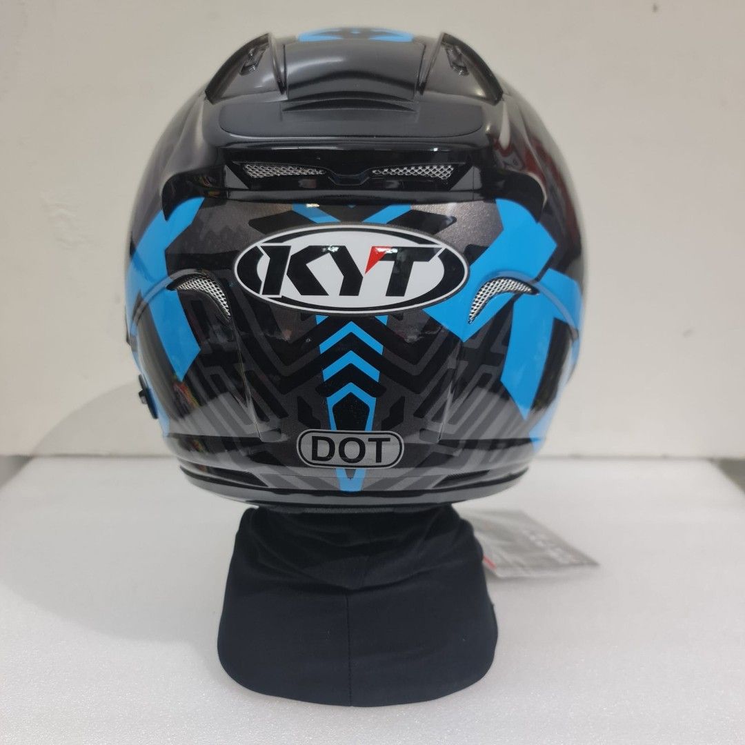KYT GALAXY R GLOSS FLOU BLUE HELMET, Motorcycles, Motorcycle Apparel on Carousell