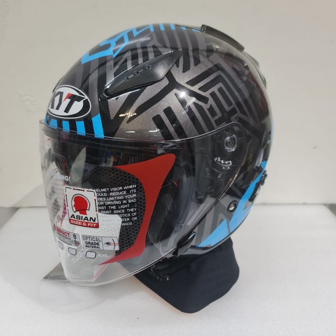 KYT GALAXY R GLOSS FLOU BLUE HELMET, Motorcycles, Motorcycle Apparel on ...