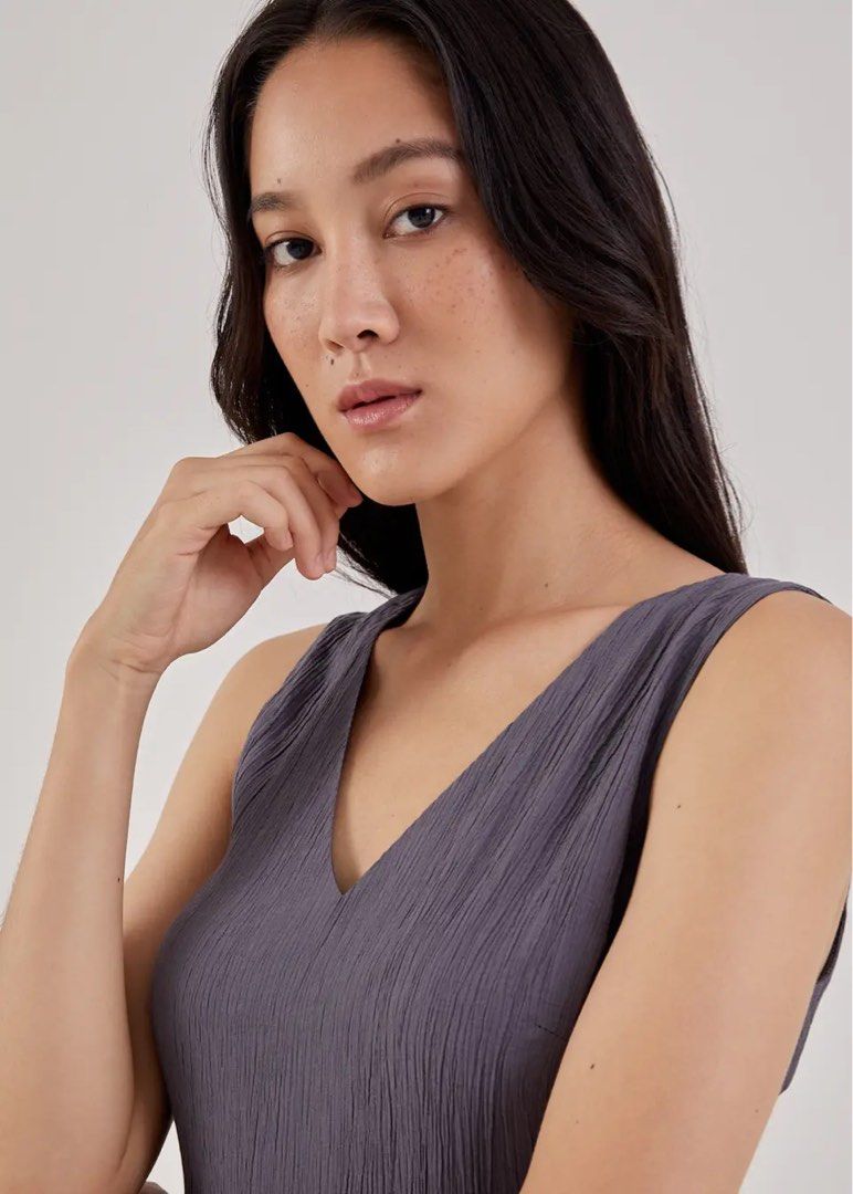 Love Bonito Brigid Textured Twist Back Dress in Wisteria, Women's ...