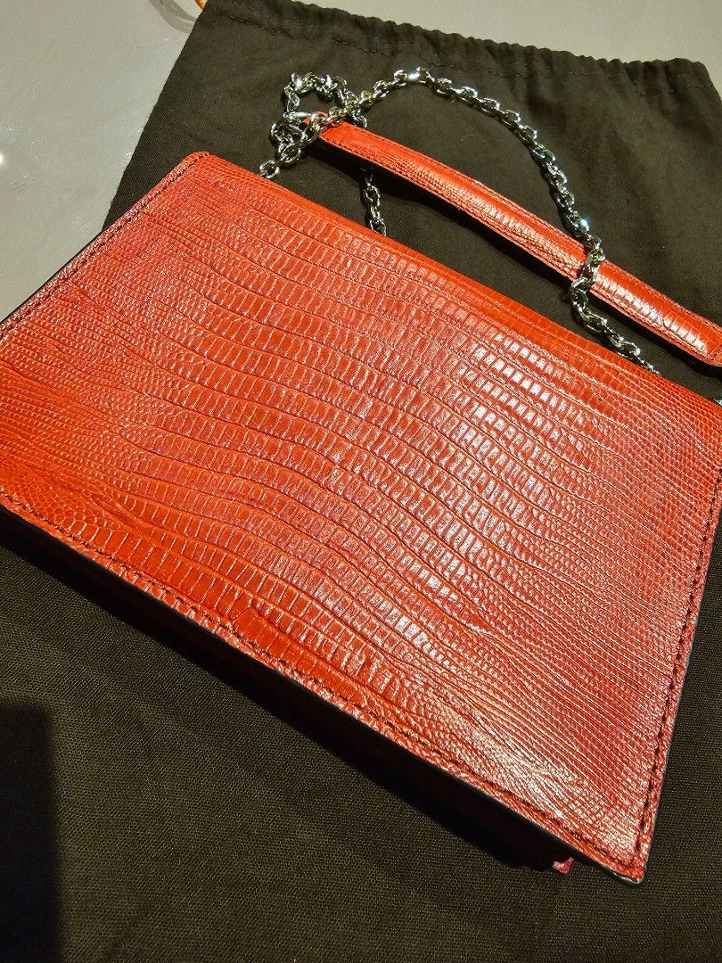 Massimo Dutti Red leather Clutch sling bag, Luxury, Bags & Wallets on ...