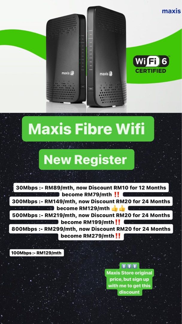 Maxis Fibre ( easy register and get special discount), Computers & Tech ...