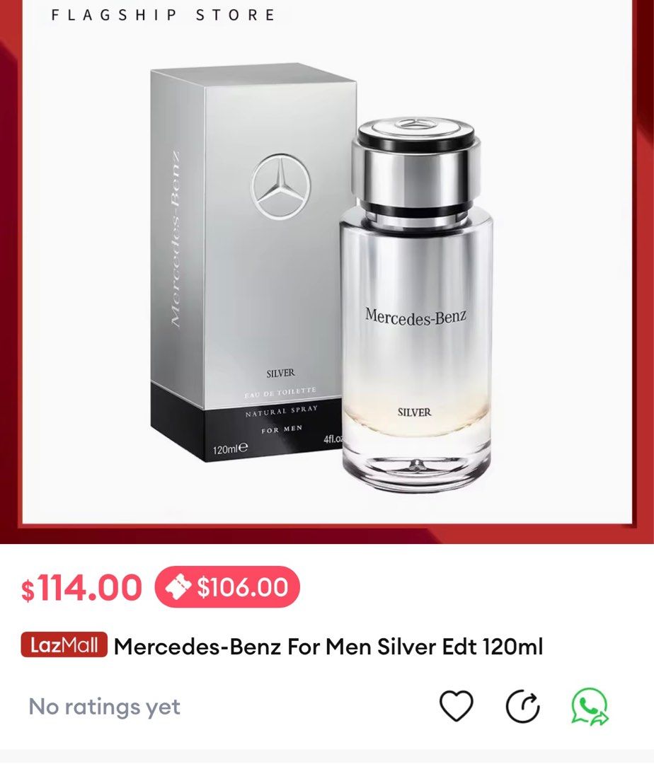 Mercedes Benz Silver EDT (cl0ne of Roja Elysium, Dior Homme Cologne ...