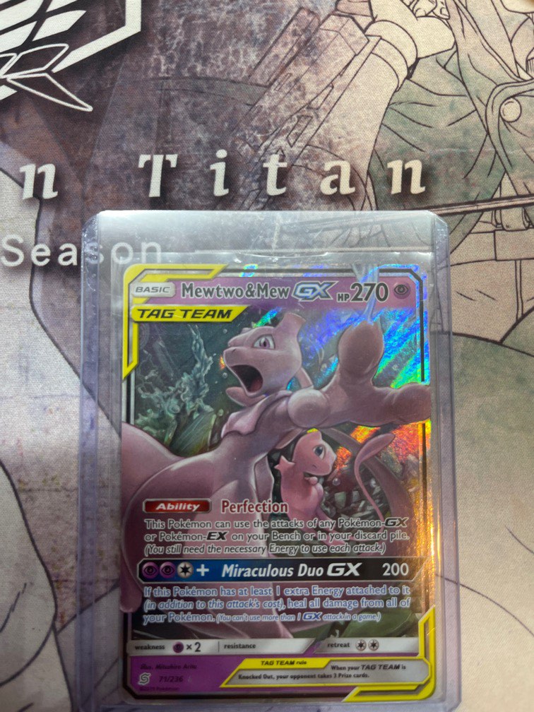 Mewtwo and mew gx tag team um, Hobbies & Toys, Toys & Games on Carousell