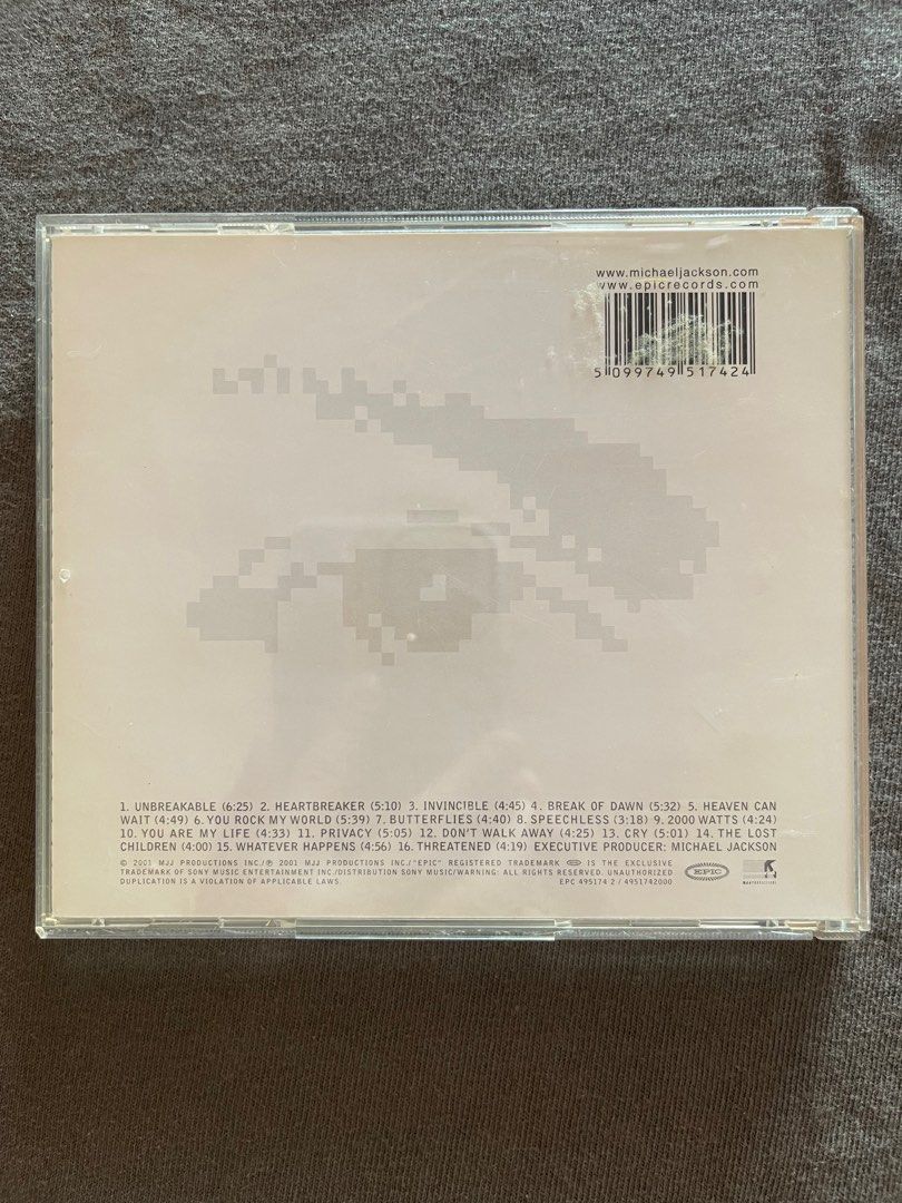 MICHAEL JACKSON - INVINCIBLE, Hobbies & Toys, Music & Media, CDs & DVDs ...