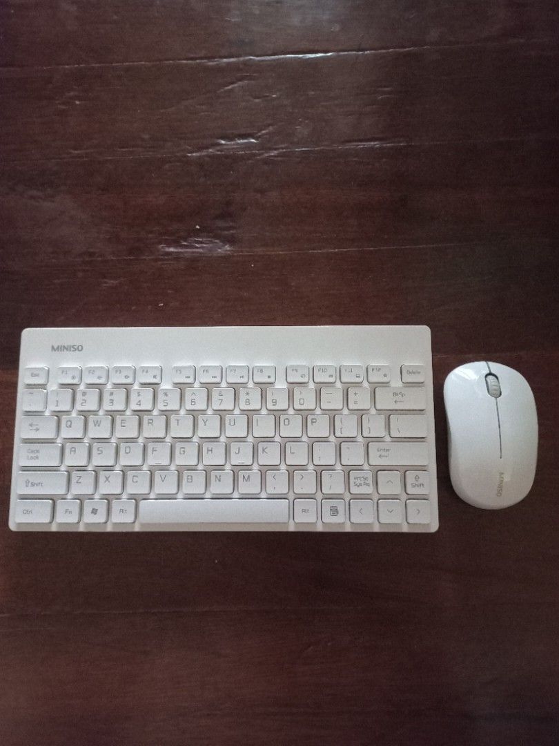 Miniso Wireless Keyboard And Mouse Set White And Gray Computers And Tech Parts And Accessories