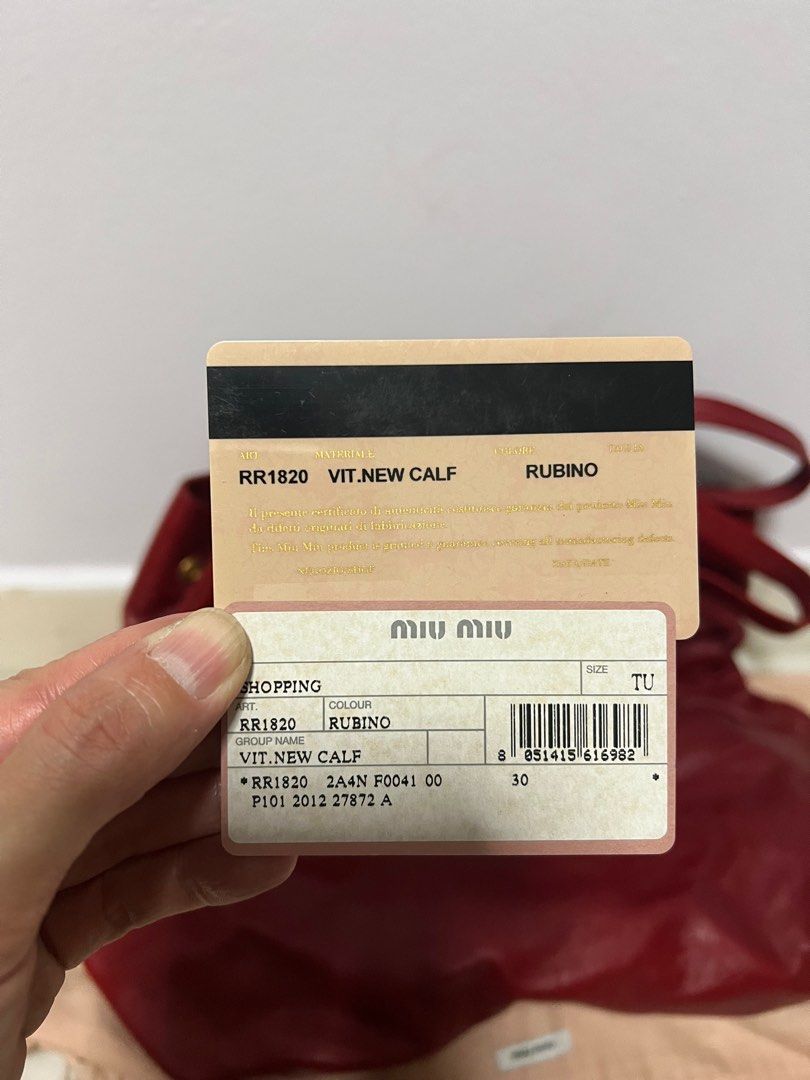 Miu Miu Vit New Calf, Luxury, Bags & Wallets on Carousell
