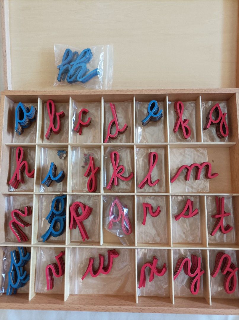 moveable alphabet cursive + mat, Hobbies & Toys, Toys & Games on Carousell