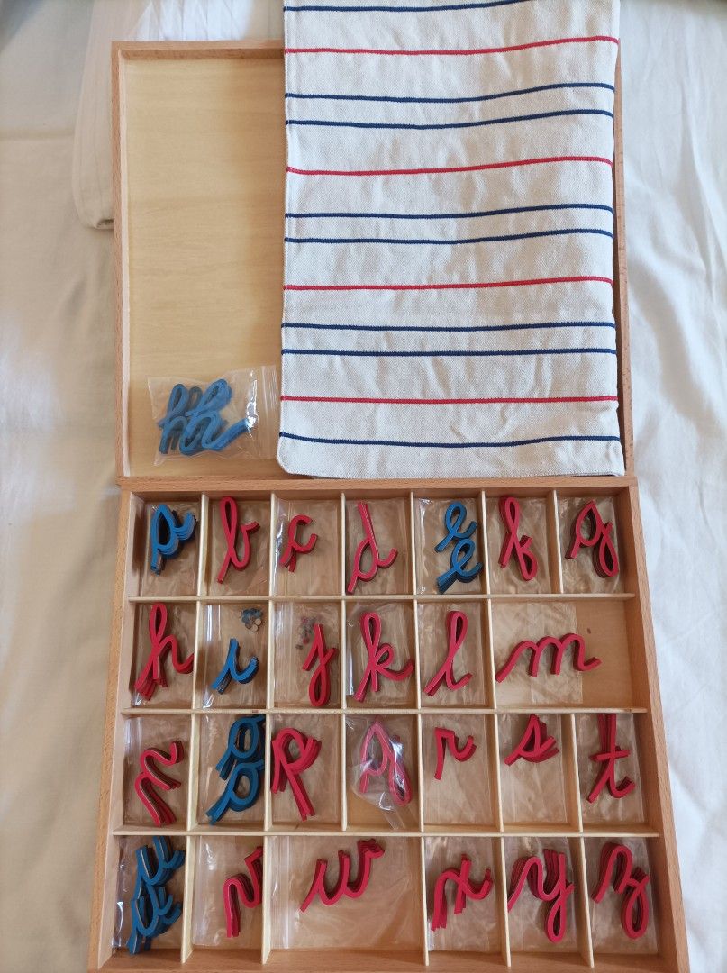 moveable alphabet cursive + mat, Hobbies & Toys, Toys & Games on Carousell