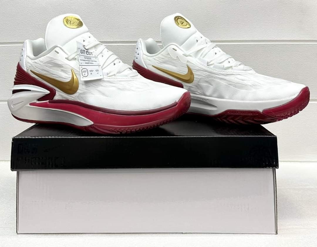 Nike Gt Cut 2 white Maroon on Carousell