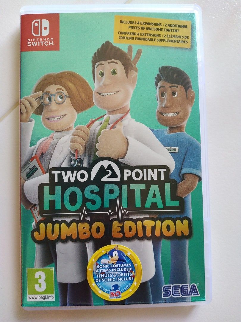 Nintendo switch game 2 POINT HOSPITAL , JUMBO EDITION, full dlcs, sonic ...