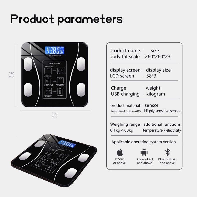 OKOK SCALE SMART AUTO BLUETOOTH RECHARGEABLE DIGITAL WEIGHING SCALE ...
