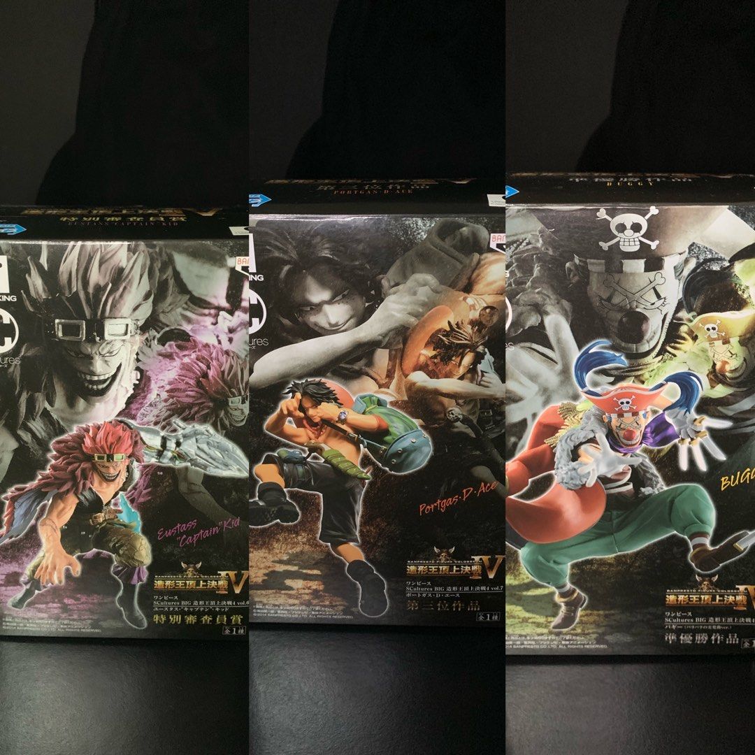 CLEARING One Piece SCultures Ace, Buggy & Kid Figures, Hobbies & Toys ...