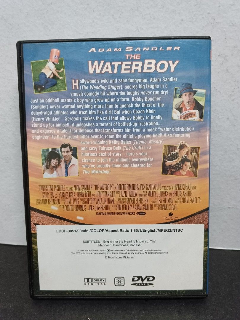 Original DVD - The Waterboy - Adam Sandler (Region 3) Movie on Carousell