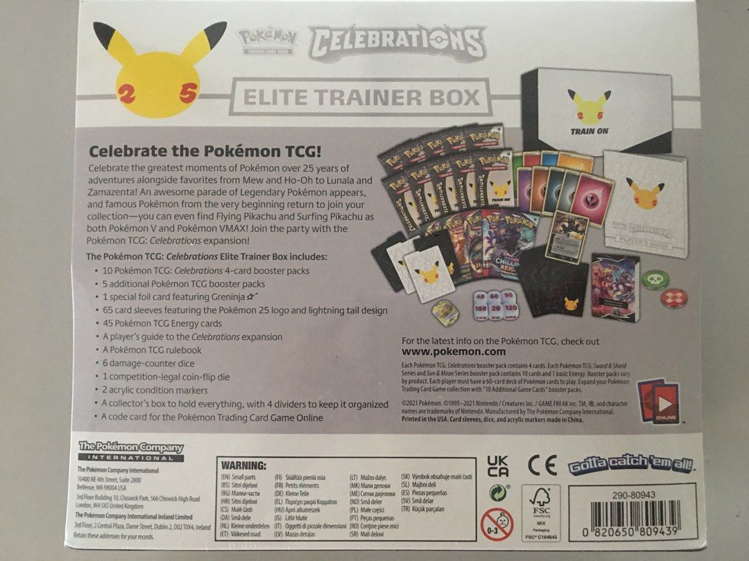 Pokemon card celebration etb charizard upc evolving skies crown zenith ...