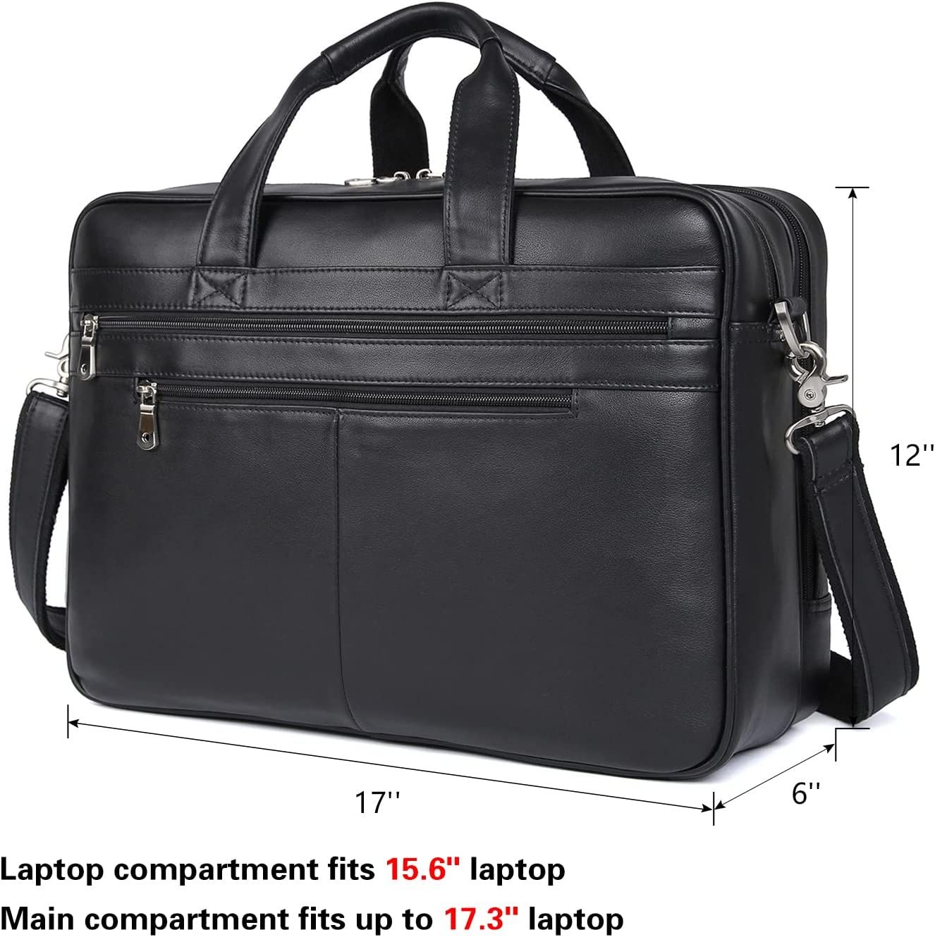 Polare 17'' Computer Briefcase Work Bag Business Case For Men With Full ...