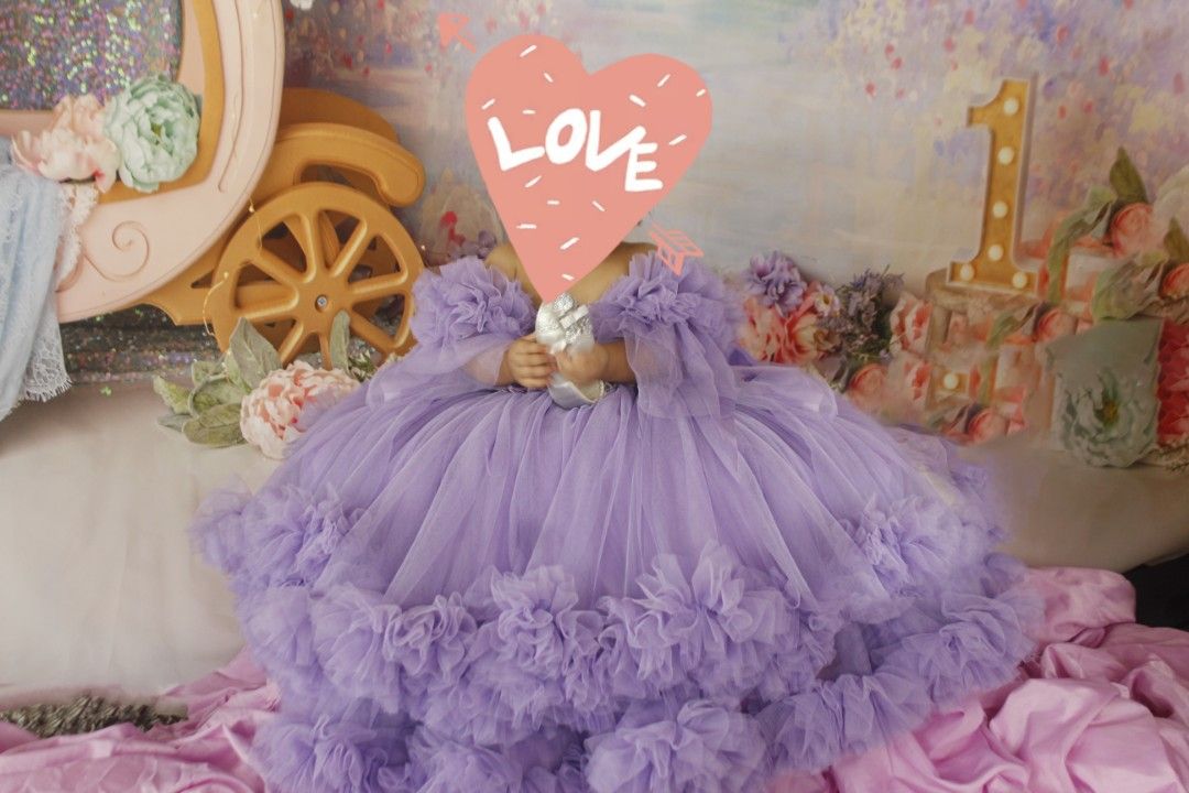 Posh and pearl baby gown dress for 1st birthday, Babies & Kids, Babies & Kids Fashion on Carousell