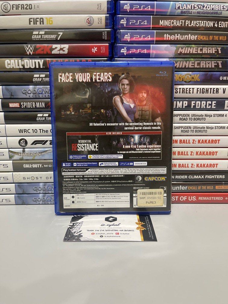 PS4 RE3 resident evil 3 R3 asia english chinese cd disc used game ...