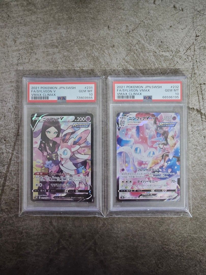 PSA 10 Sylveon V & VMAX CSR Set Vmax Climax [JAP], Hobbies & Toys, Toys & Games on Carousell