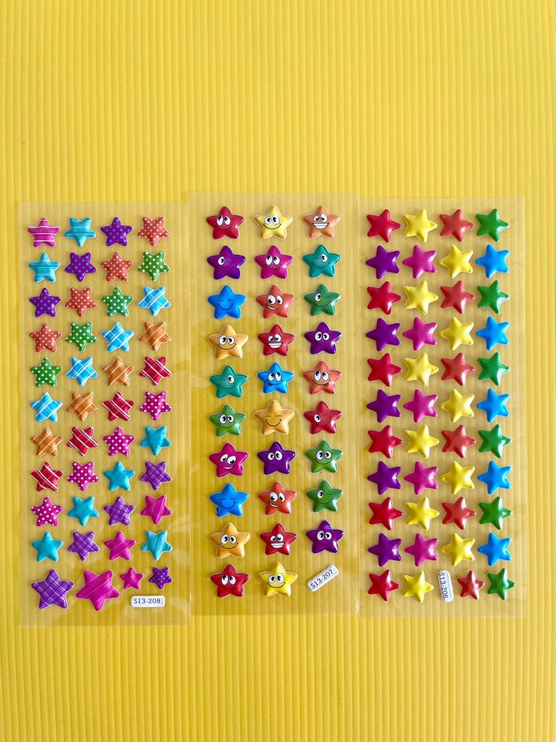 Puffy Stars Sticker / 3D Stars Sticker, Hobbies & Toys, Stationery ...