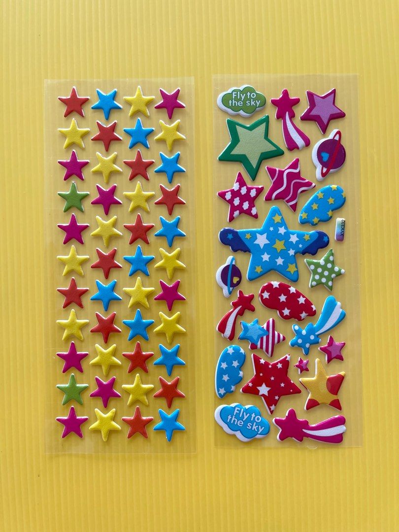 Puffy Stars Sticker / 3D Stars Sticker, Hobbies & Toys, Stationery ...