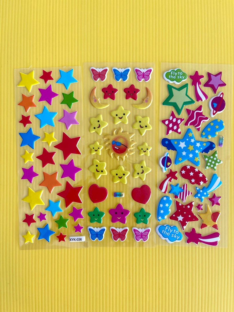 Puffy Stars Sticker / 3D Stars Sticker, Hobbies & Toys, Stationery ...
