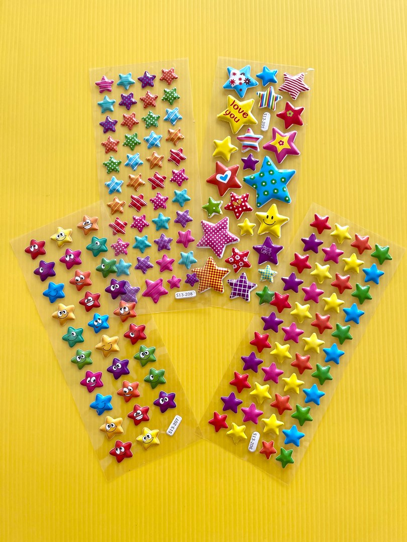 Puffy Stars Sticker / 3D Stars Sticker, Hobbies & Toys, Stationery ...