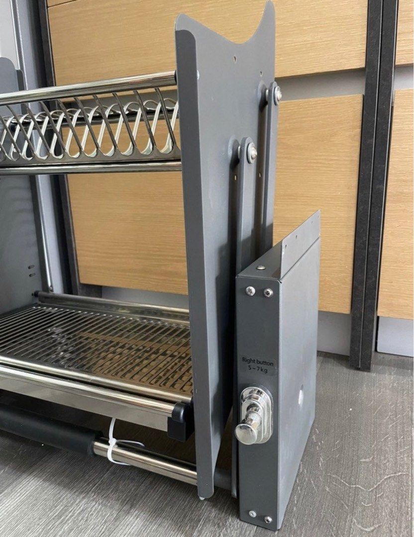 Pull down dish rack for easy reach kitchen cabinet dish rack storage ...