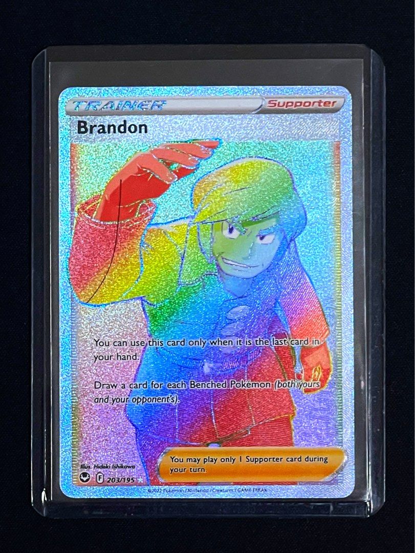RAINBOW BRANDON TRAINER POKEMON TCG SWSH SILVER TEMPEST, Hobbies & Toys ...