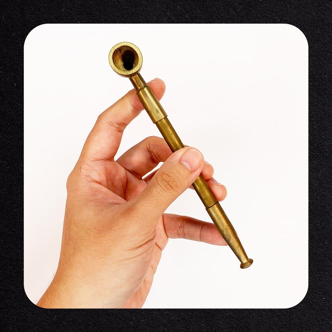 [RARE] Vintage Brass and Wood Antique Opium Pipe - Hong Kong Artifacts ...