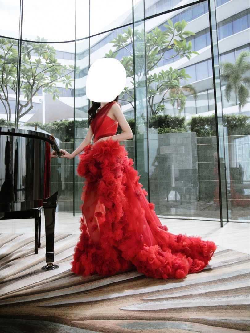 Red Prom Debut Gown by Anthony Ramirez, Women's Fashion, Dresses & Sets ...