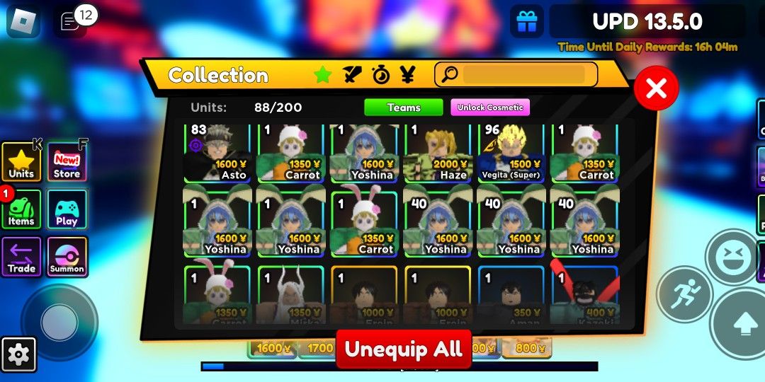 Roblox Stacked acc(anime adventures and jailbreak)(Read description ...