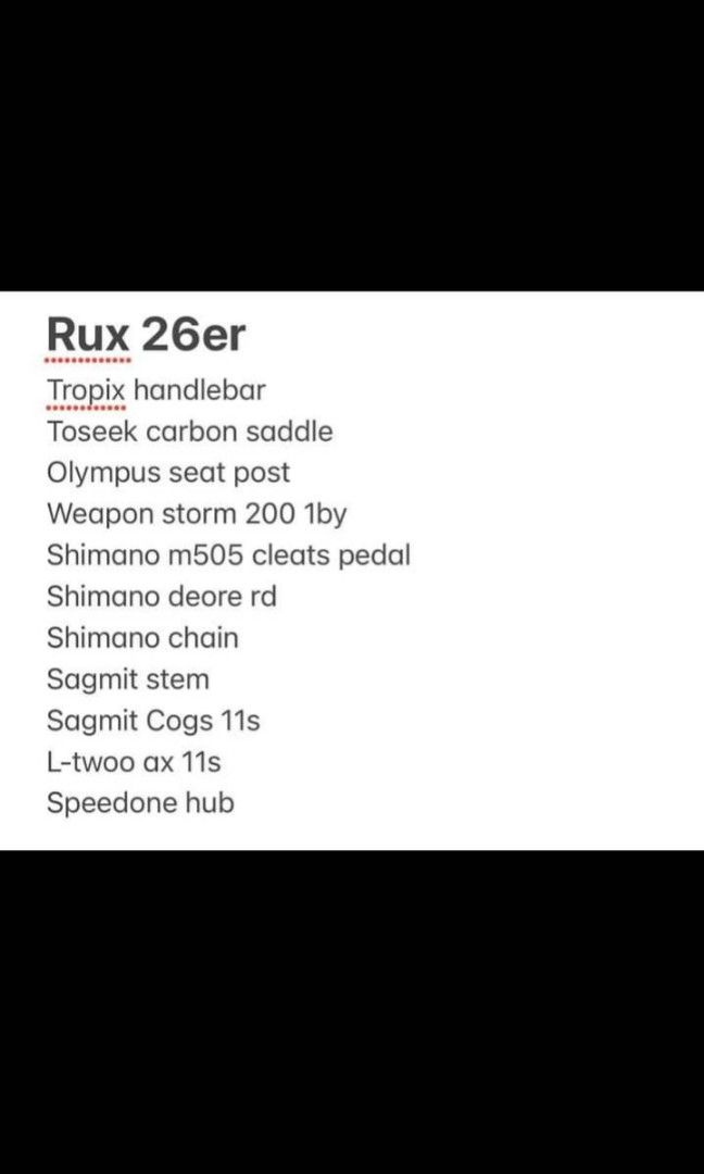 Rux 26er Mountain Bike on Carousell