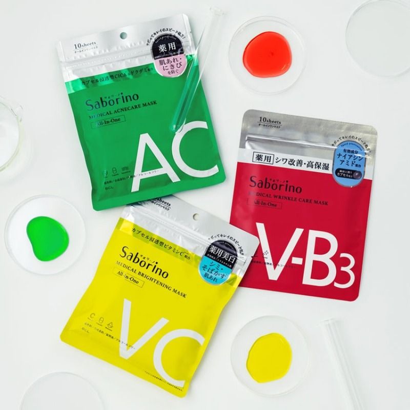 saborino sheet mask wrinkle care, brightening, acne care mask ...