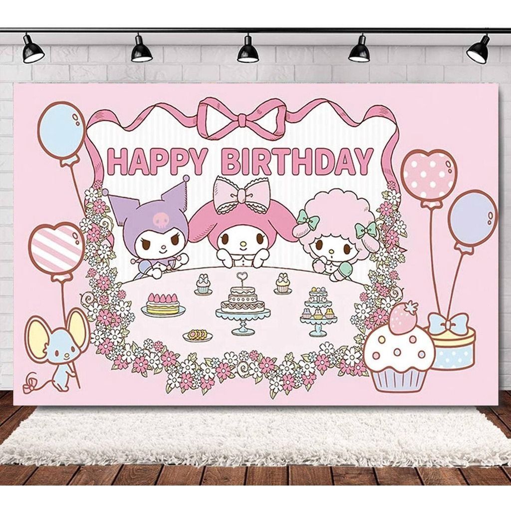 Sanrio Series Birthday Theme C Hello Kitty Kuromi Cinnamoroll