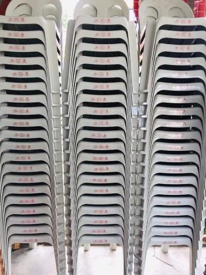 SANYO WHITE MONOBLOCK CHAIRS - To Mother Ignacia Avenue QC on Carousell