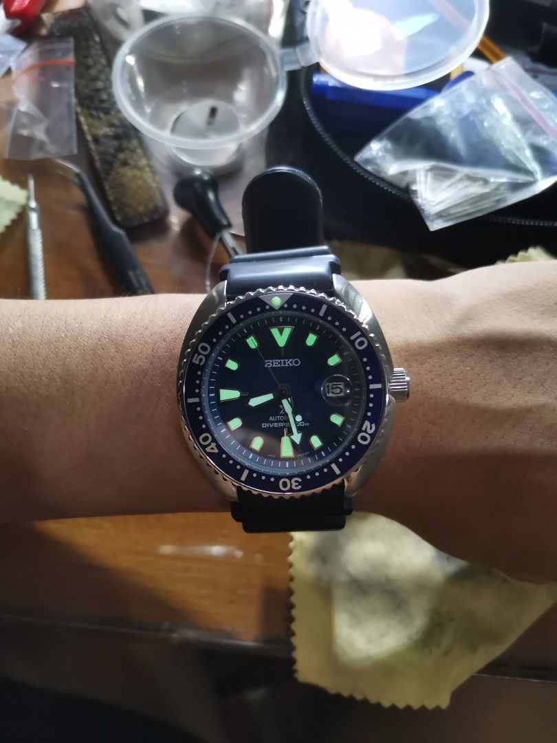 Seiko Diver Mini Turtle SRPC39 (HOMAGE UPSIZE), Fesyen Pria, Jam Tangan ...