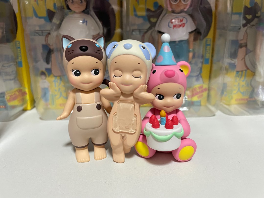 Sonny Angel SET (Pink Birthday Bear, Dreaming Panda Hipper, Siamese Cat ...