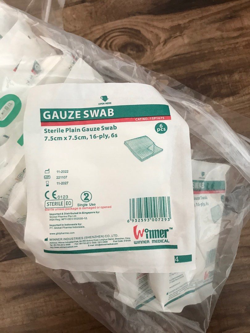 Sterile Plain Gauze Swabs, Health & Nutrition, Medical Supplies & Tools ...