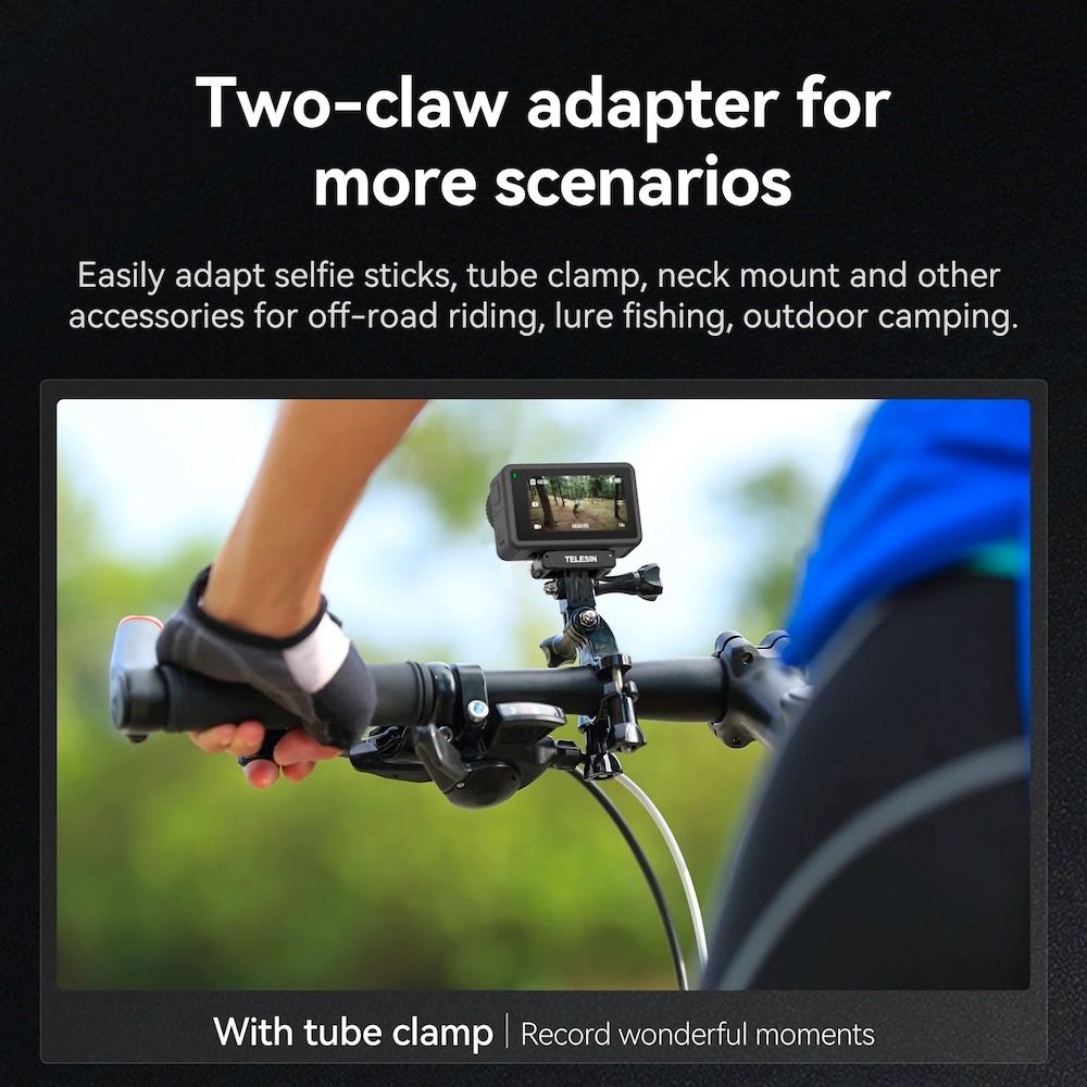 TELESIN Magnetic Two Claw Adapter Mount For DJI OSMO ACTION 3 Camera ...