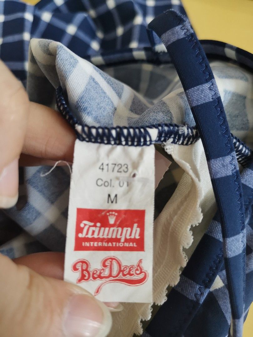 TRIUMPH BEEDEES Girl Fashion Swimsuit Blue Checkers Design, Women's ...