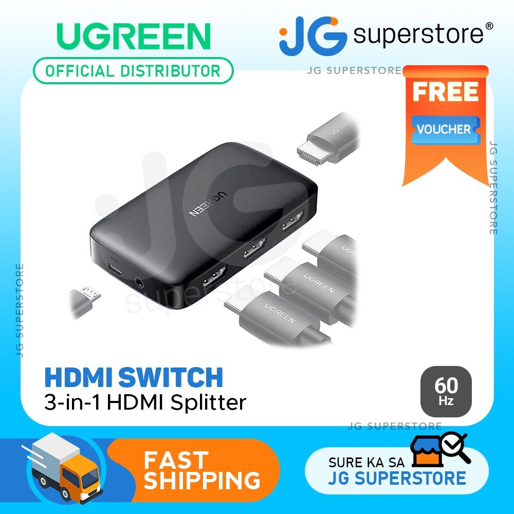 UGREEN 3-in-1 HDMI Out Switch 4K 30Hz Splitter for Computer, TV, Laptop ...