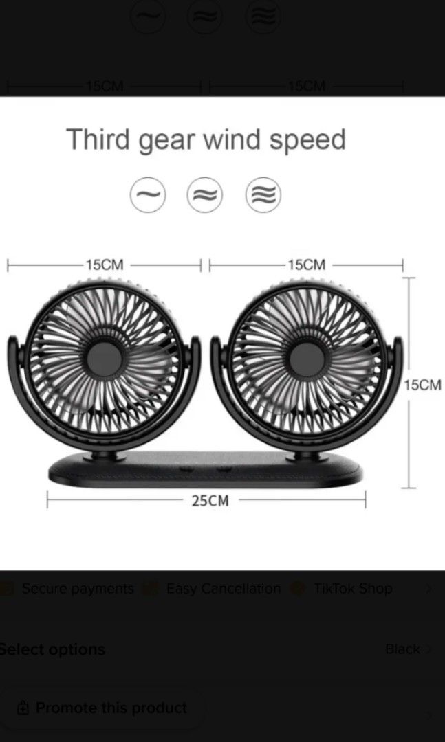 Usb powered twin big heads fans. Strong winds . Can be powered by ...