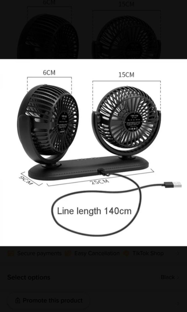 Usb powered twin big heads fans. Strong winds . Can be powered by ...