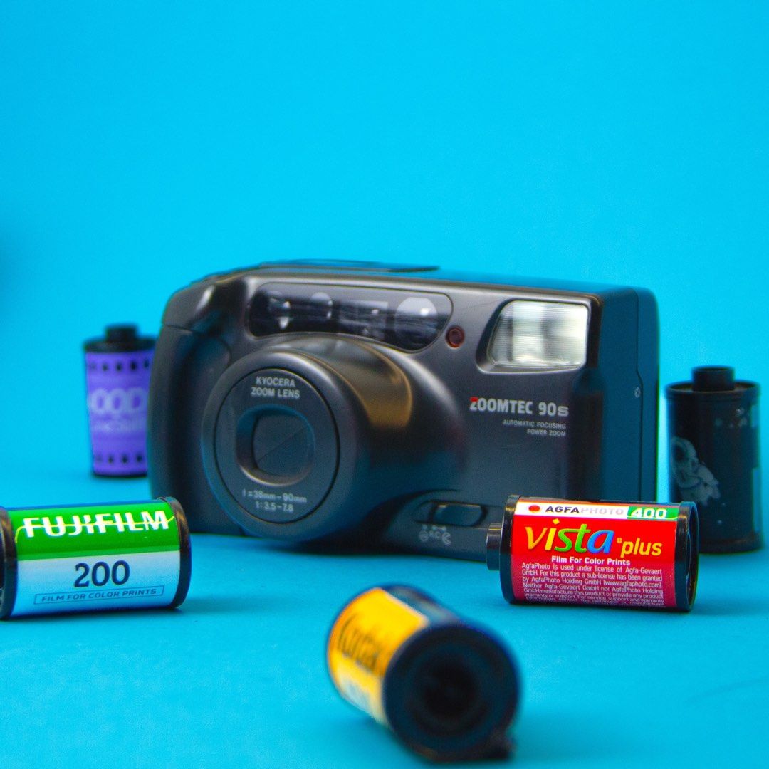 [V N-MINT] Yashica Kyocera zoomtec 90s 35mm film camera point and shoot ...