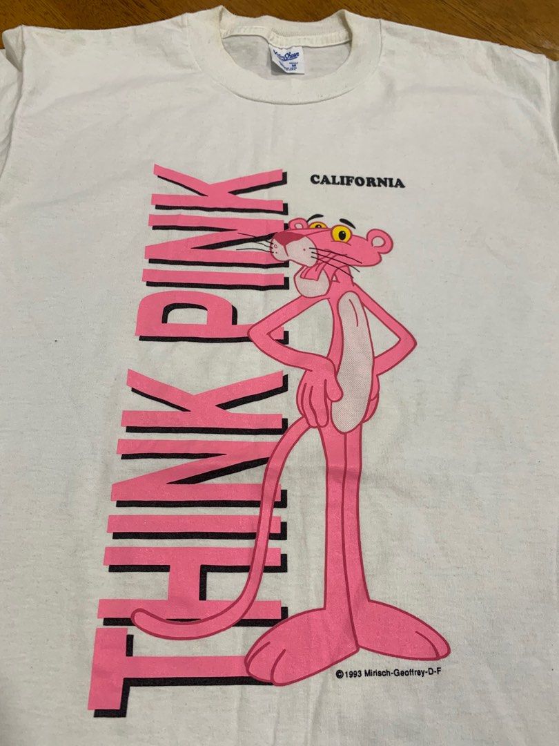 Vintage Pink Panther 1993 Tshirt, Men's Fashion, Tops & Sets, Tshirts ...