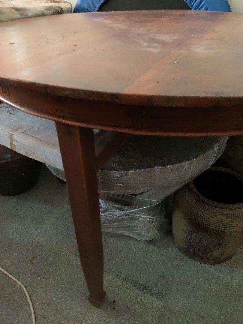 Vintage Round Teak Table (Four Legged), Furniture & Home Living ...