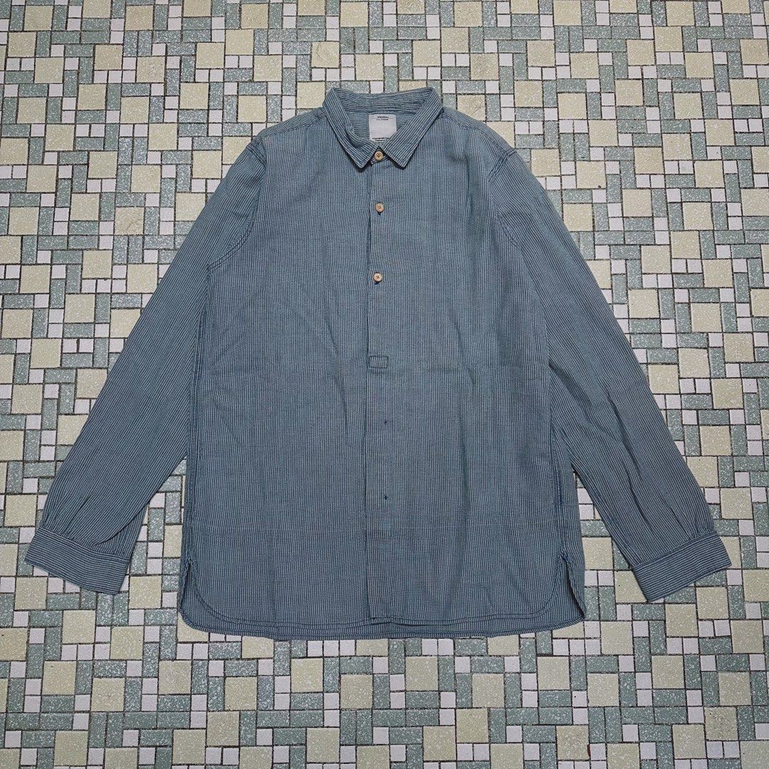 Visvim long rider shirt indigo check, Men's Fashion, Tops & Sets ...